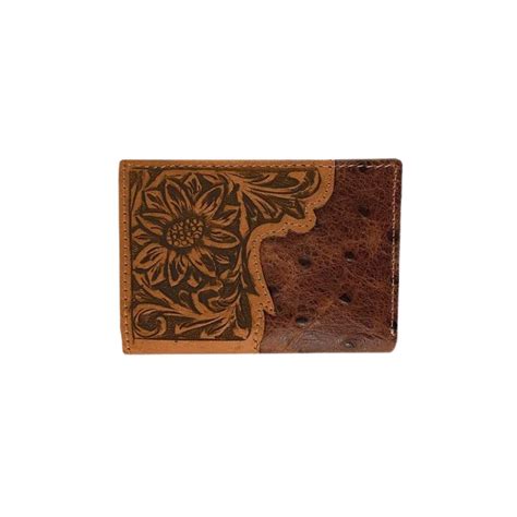 Gem Dandy Mens Genuine Leather Trifold Brown Wallet Hand Tooled