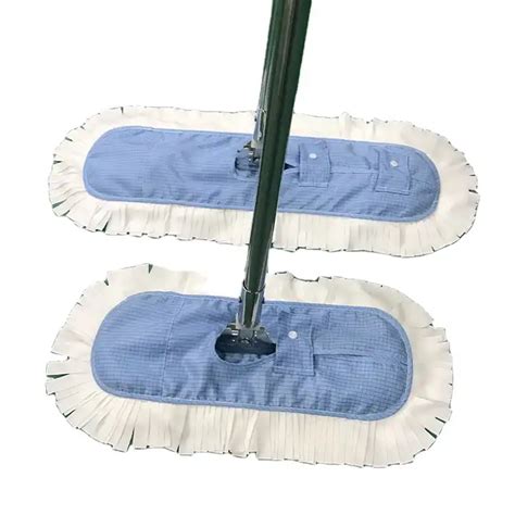 Esd Mop Industrial Cleaning Stainless Steel Blue Microfiber