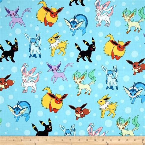 Pokemon Eevee Cotton Fabric By The Yard Serviette De Table Tissu
