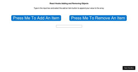 Add Old Remove Item From Array React Hooks Codesandbox