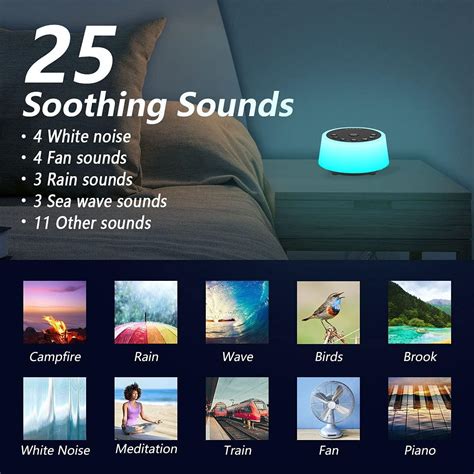 Color Noise Sound Machine With Night Light 25 Soothing Sounds 32