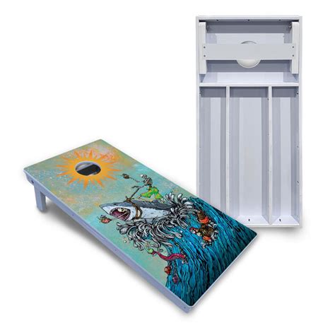 Artist Series Cornhole Boards All Weather Series Great White Wave