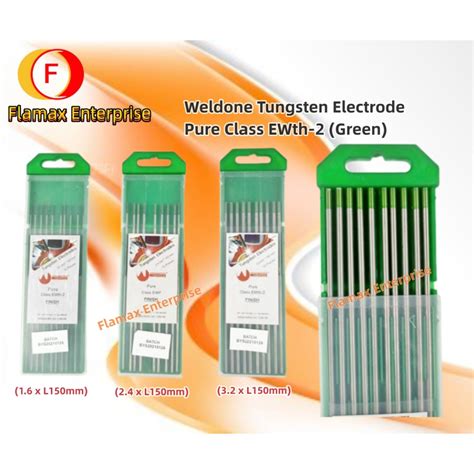 Weldone Tungsten Electrode Pure Class Ewp Green Shopee Malaysia