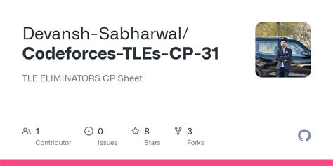 Github Devansh Sabharwalcodeforces Tles Cp 31 Tle Eliminators Cp Sheet