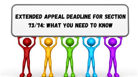 extended appeal deadline for section 73 74 need to know