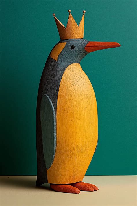 알록달록한 왕관을 쓴 펭귄