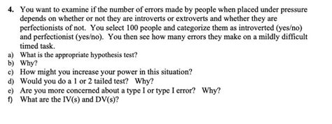 Solved You Want To Examine If The Number Of Errors Made Chegg