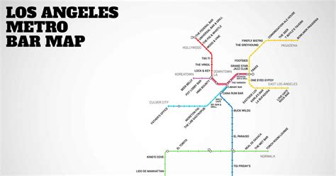 La Metro Rail Map Map With Bars Near Every Stop Thrillist