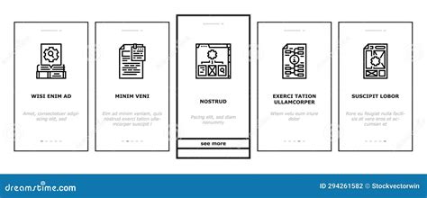 Technical Writer Doc Onboarding Icons Set Vector Stock Vector
