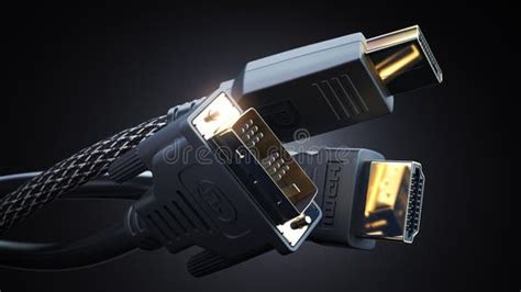 Diversos Tipos De Cables De Vídeo Digital Enchufes Y Conectores De