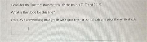 Solved Consider The Line That Passes Through The Points