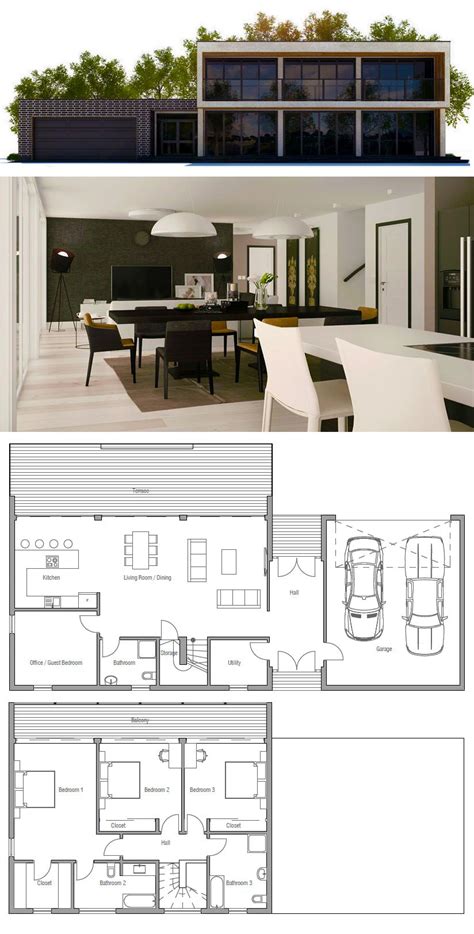 Modern Two Level House Plans With Open Living Spaces Minimalistic