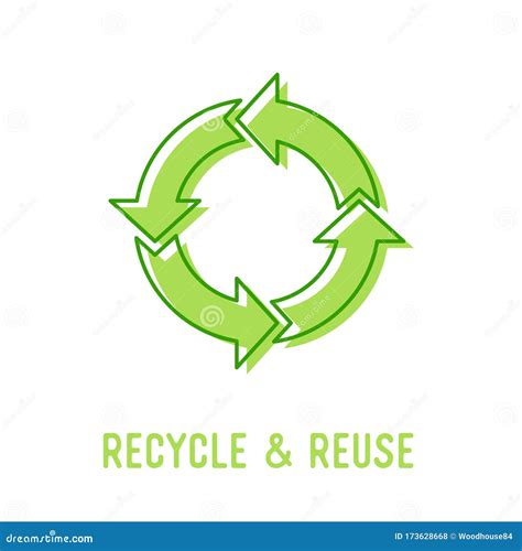 Recycle And Reuse Concept Recycling Symbol Of Circle With Green