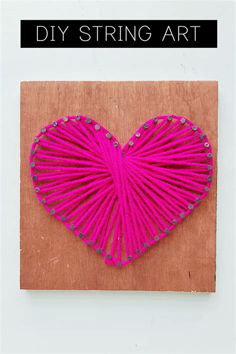 diy heart string art simple and sweet tween craft idea