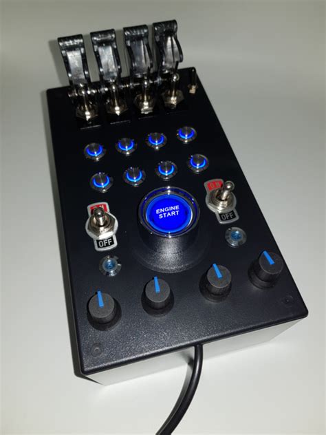 Pc Usb 27 Function Push Button Box Blue Back Lit Simracing And Flight Simulators Usb Button