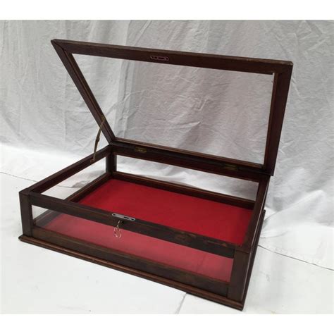Vintage Mahogany And Glass Tabletop Display Case Chairish