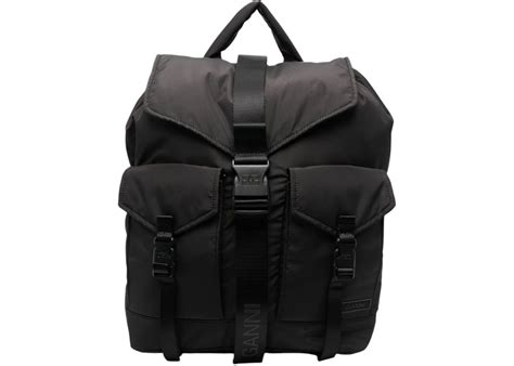 Ganni Tech Backpack Bag Black Ss25 Us