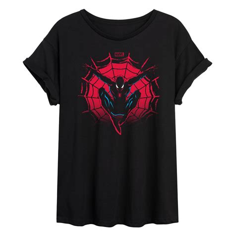 Marvel Spider Man Silhouette Womens Oversized Graphic T Shirt