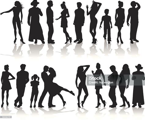 Vetores De Coleção De Silhueta De Pessoas E Mais Imagens De Sexo