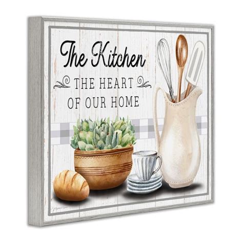 Stupell Industries Kitchen Heart Of Home Framed Giclee Art Gray 30 X