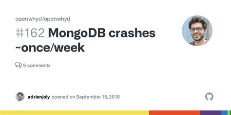Mongodb Crashes ~onceweek · Issue 162 · Openwhydopenwhyd · Github