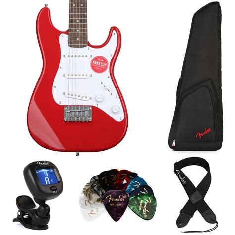 Squier Mini Strat Essentials Bundle Dakota Red With Indian Laurel Fingerboard Sweetwater
