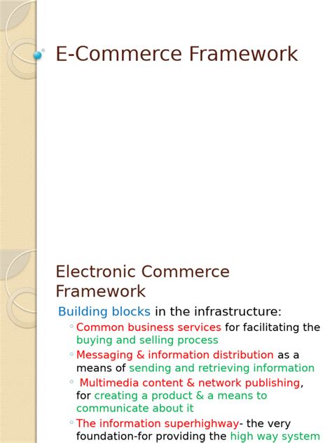Framework Of E Commerce Pdf Computer Network E Commerce