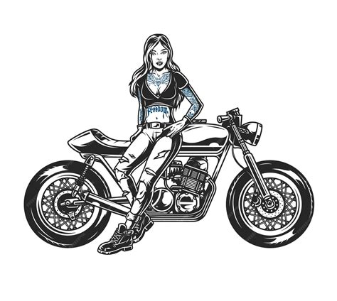 Girl On Motorcycle Drawing