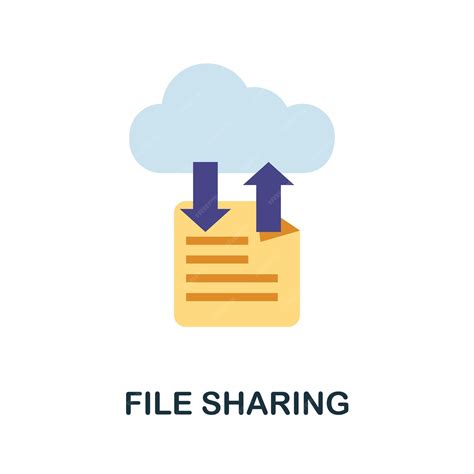 Premium Vector File Sharing Flat Icon Color Simple Element From Work