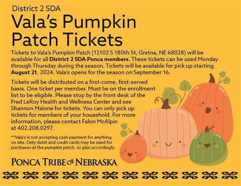 District 2 Sda Valas Pumpkin Patch Tickets Ponca Tribe Of Nebraska