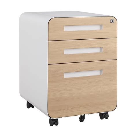 Ronshin 3 Drawer Mobile File Cabinet With Lock Metal Under Desk
