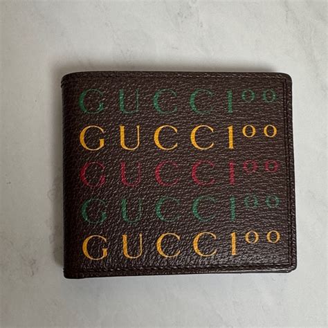 Gucci Accessories Gucci Dark Brown Leather Wallet With Colorful