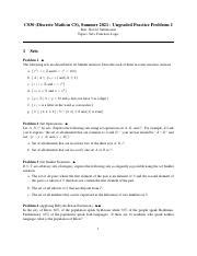 Discrete Math Practice Problems: Sets, Functions, and Logic for | Course Hero