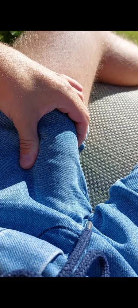 Massaging Big Cock Bulge Through Pants Outside 4 Pics Xhamster