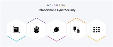 Data Science And Cyber Security 25 Glyph Icon Pack Including System