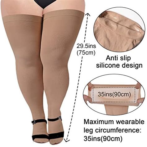 3 Pairs Plus Size Thigh High Stockings For Thick Thighs Extra Long