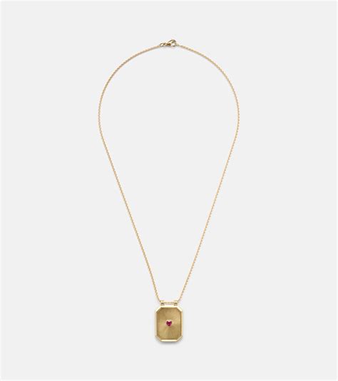 Love 18kt Gold Pendant Necklace With Ruby In Gold Marie Lichtenberg