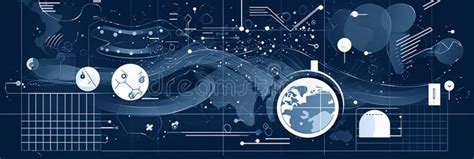 Web Design Illustration Data Analysis Dark Blue Palette Generative Ai Stock Illustration