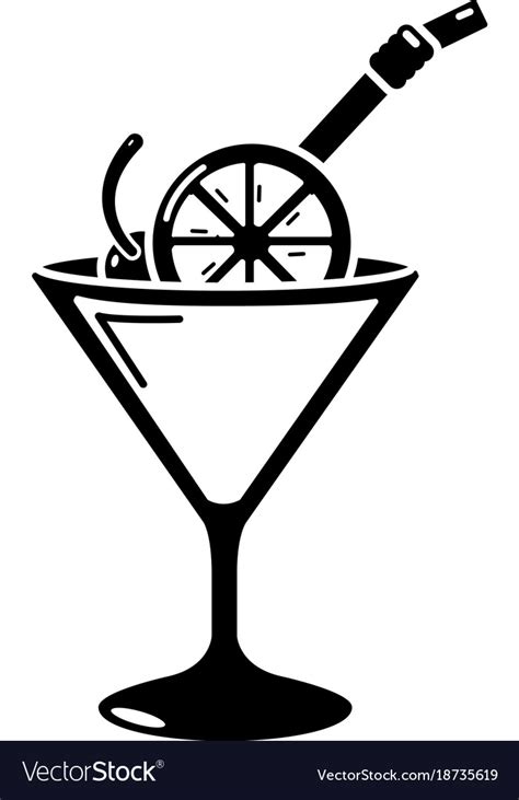 Cocktail Icon Simple Black Style Royalty Free Vector Image