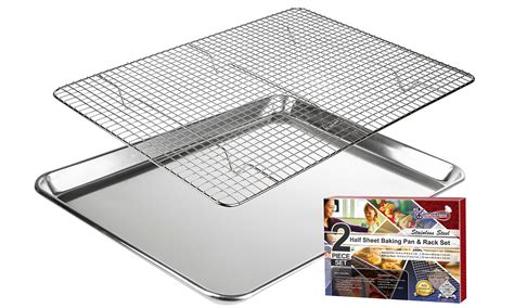 Half Baking Sheet And Cooling Rack 12 Aluminum Baking Pan With