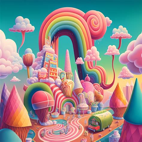 Colorful Candy World Illustration