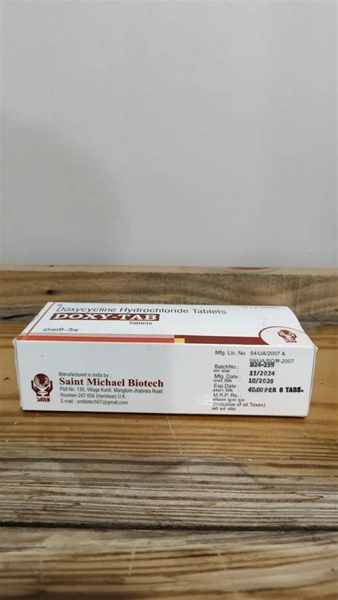 Doxy Tab Doxicycline Hydrochloride 100mg Tablets 1x16 At ₹ 499 Box In