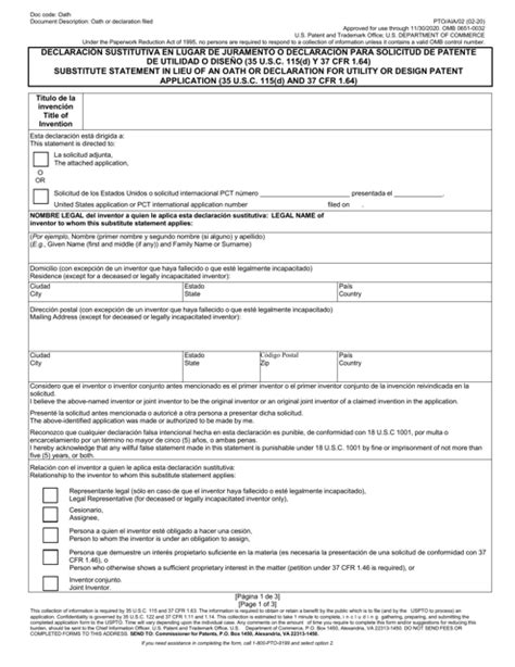 Form Ptoaia02 Fill Out Sign Online And Download Fillable Pdf
