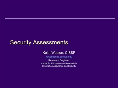 Professional Security Assessment Ppt