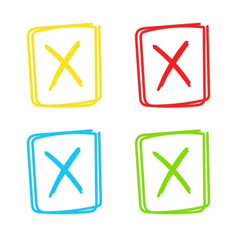 Premium Vector Set Of Hand Drawn Cross Mark