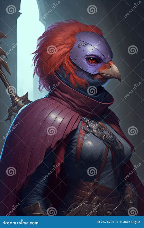 Kenku Fighter Female Young Generative Ai Stock Illustration Illustration Of Character