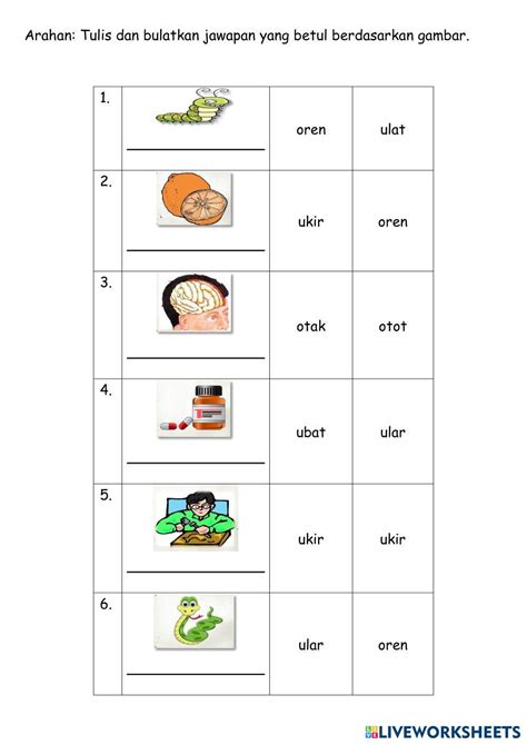 Perkataan Vkvk Free Interactive Worksheets 8112795