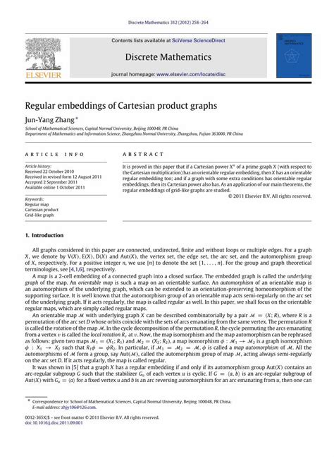 Pdf Regular Embeddings Of Cartesian Product Graphs Dokumentips
