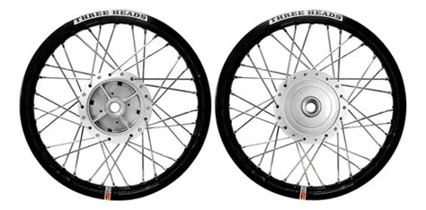 Par Roda Three Heads Preto Alumínio Rd 135 Tambor Parcelamento Sem Juros