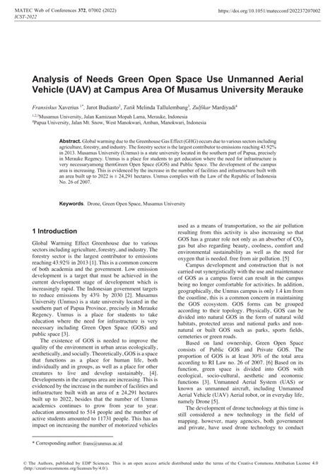 Pdf Analysis Of Needs Green Open Space Use Unmanned Aerial Vehicle
